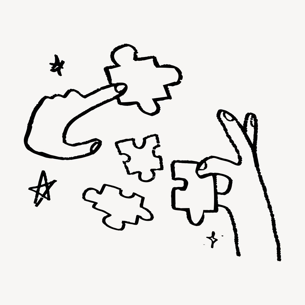 Problem solving, puzzle doodle, illustration | Free Vector - rawpixel