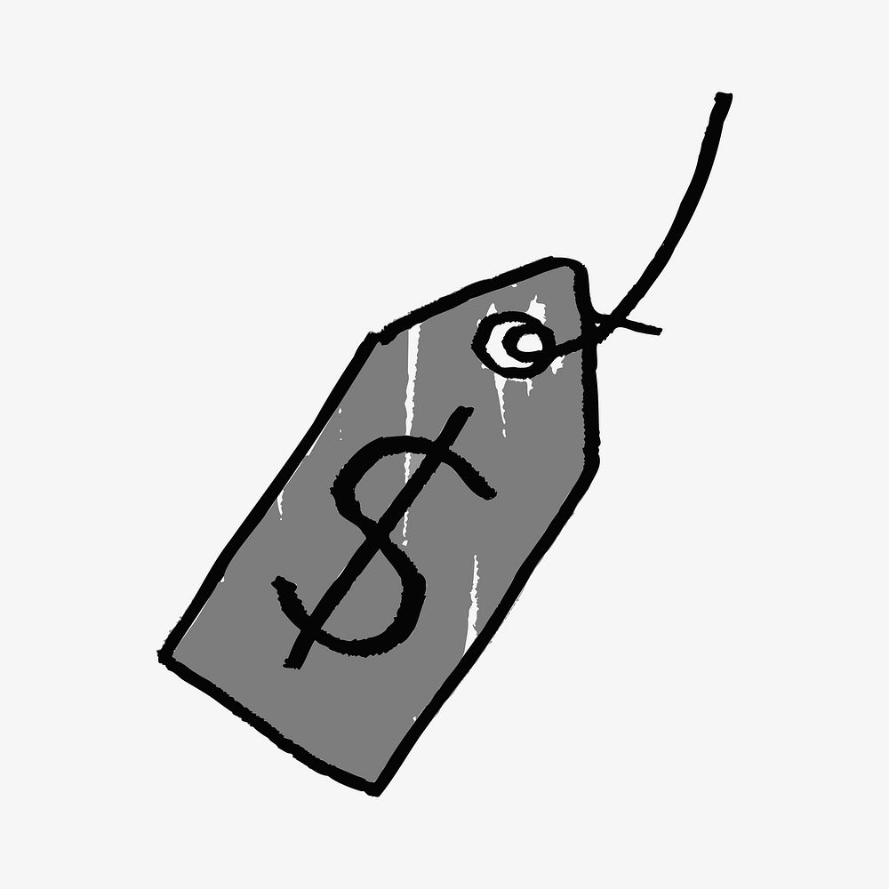 Price tag doodle, illustration vector | Free Vector - rawpixel