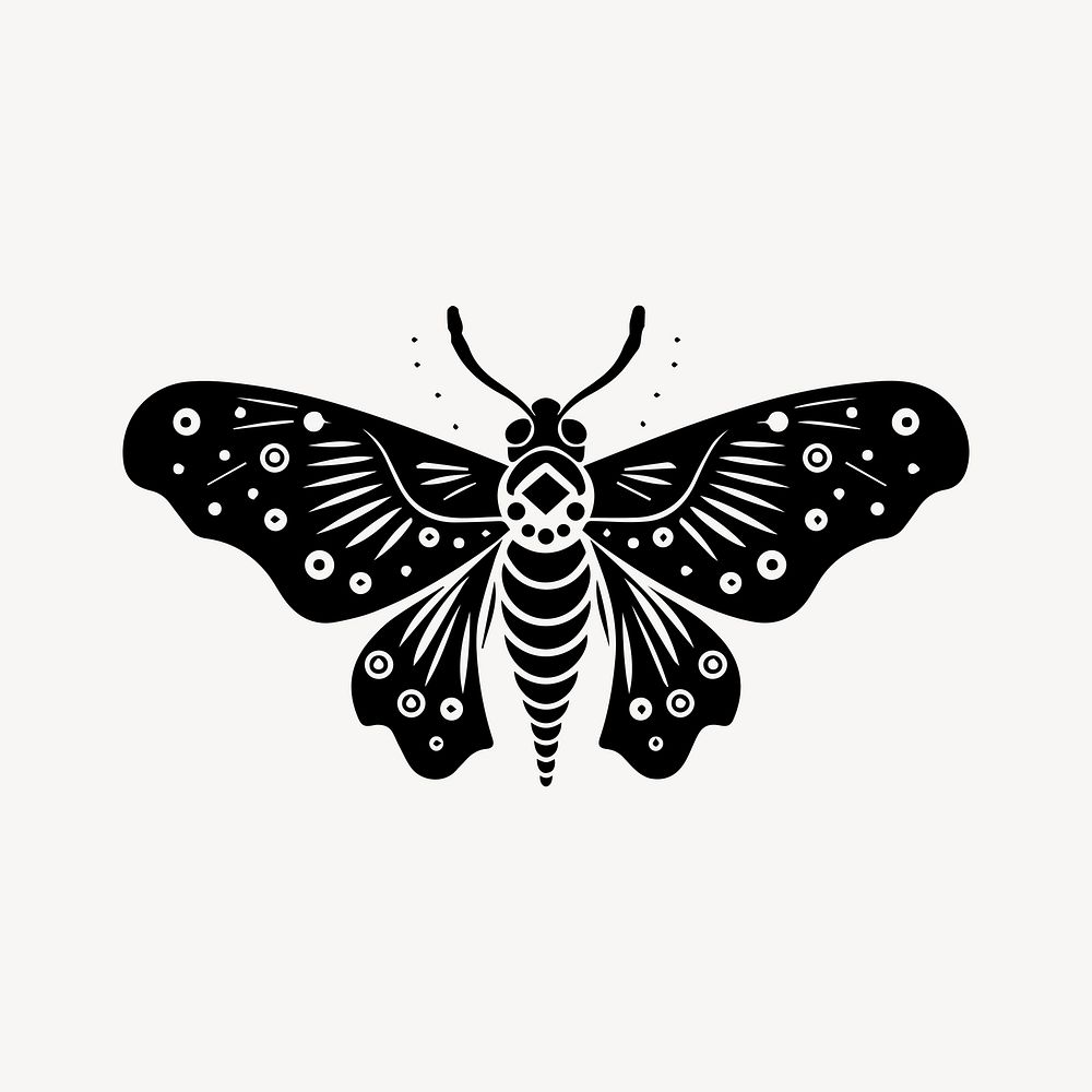 Moth flat old school illustration | Premium Vector - rawpixel