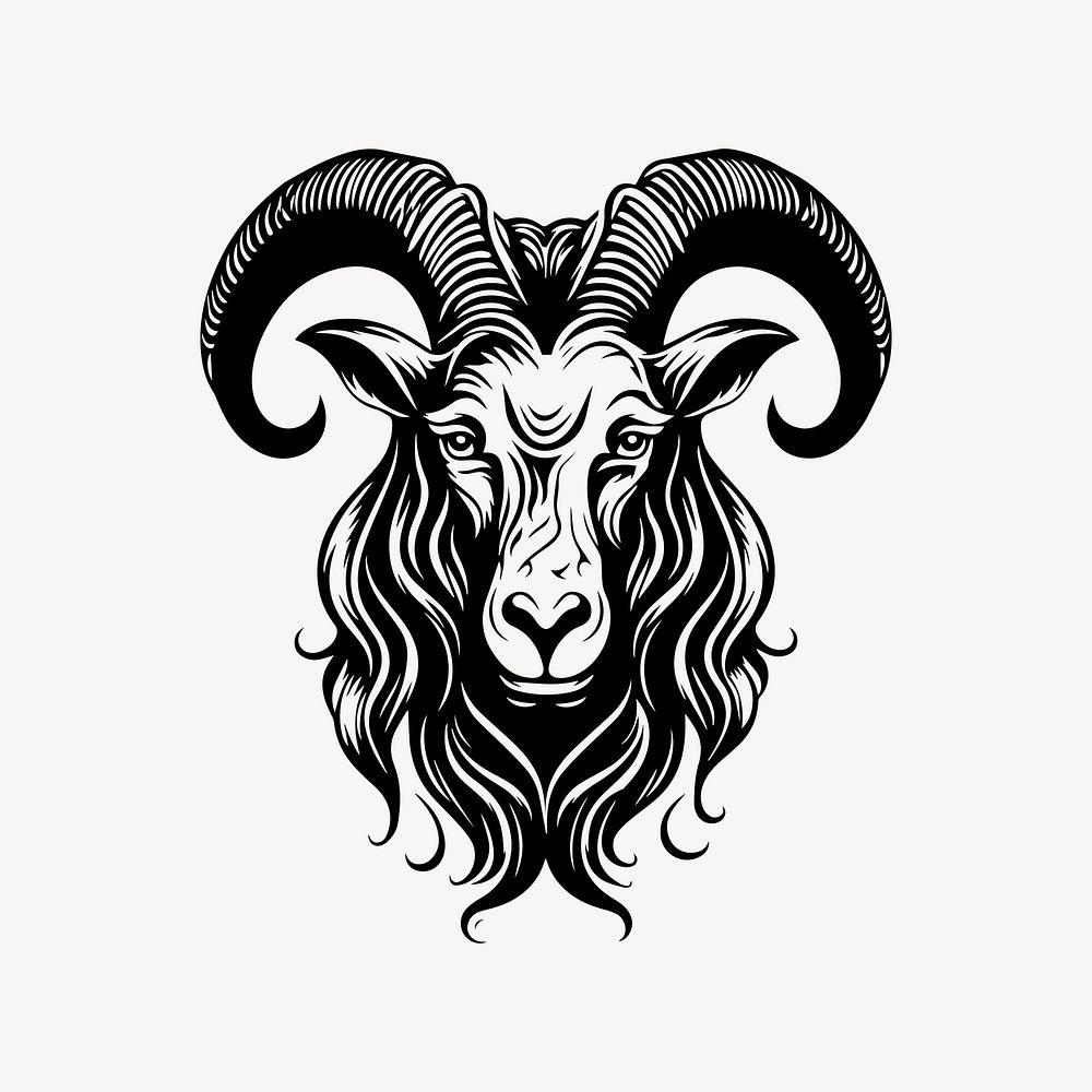 Goat flat old school illustration. | Free Photo Illustration - rawpixel