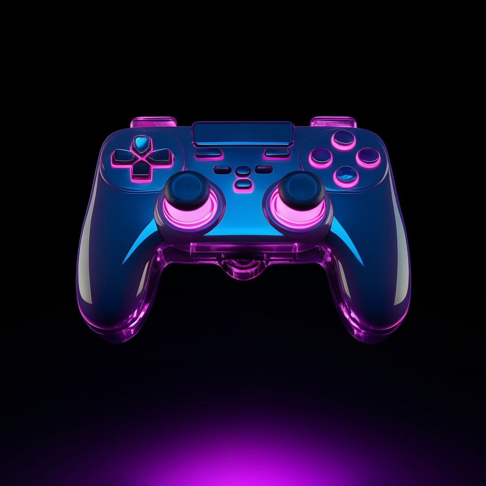Joystick violet light illuminated. AI | Free Photo Illustration - rawpixel
