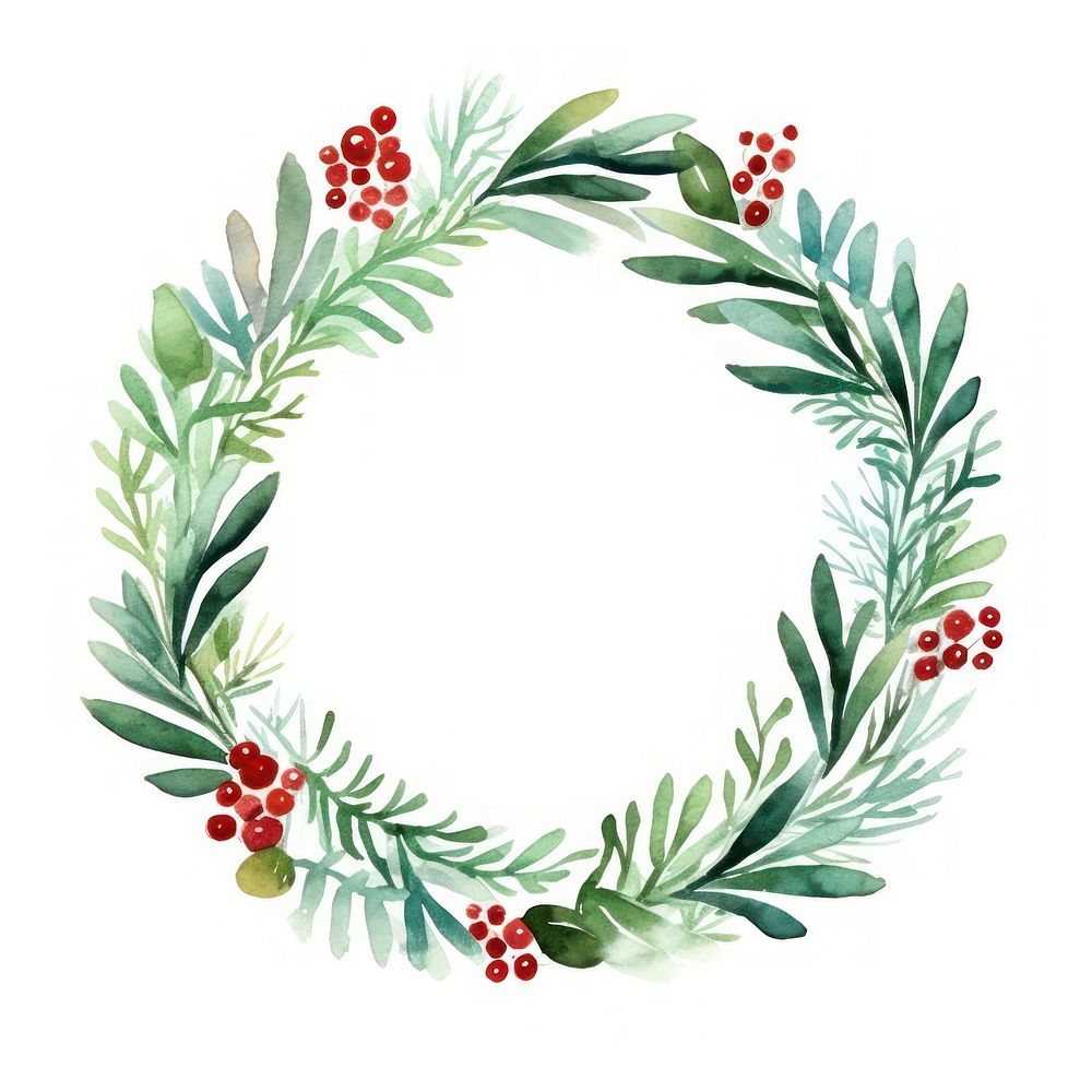 Christmas wreath pattern plant leaf. | Free Photo Illustration - rawpixel