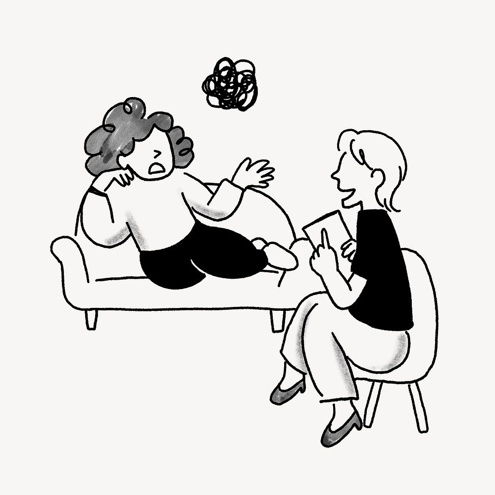 Therapy session, doodle illustration | Free Photo Illustration - rawpixel