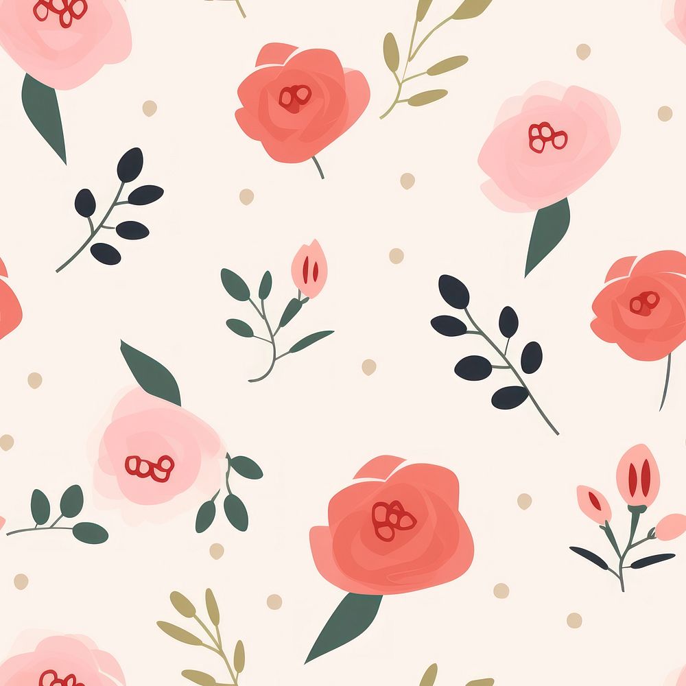 Rose flower pattern backgrounds plant. | Free Photo Illustration - rawpixel