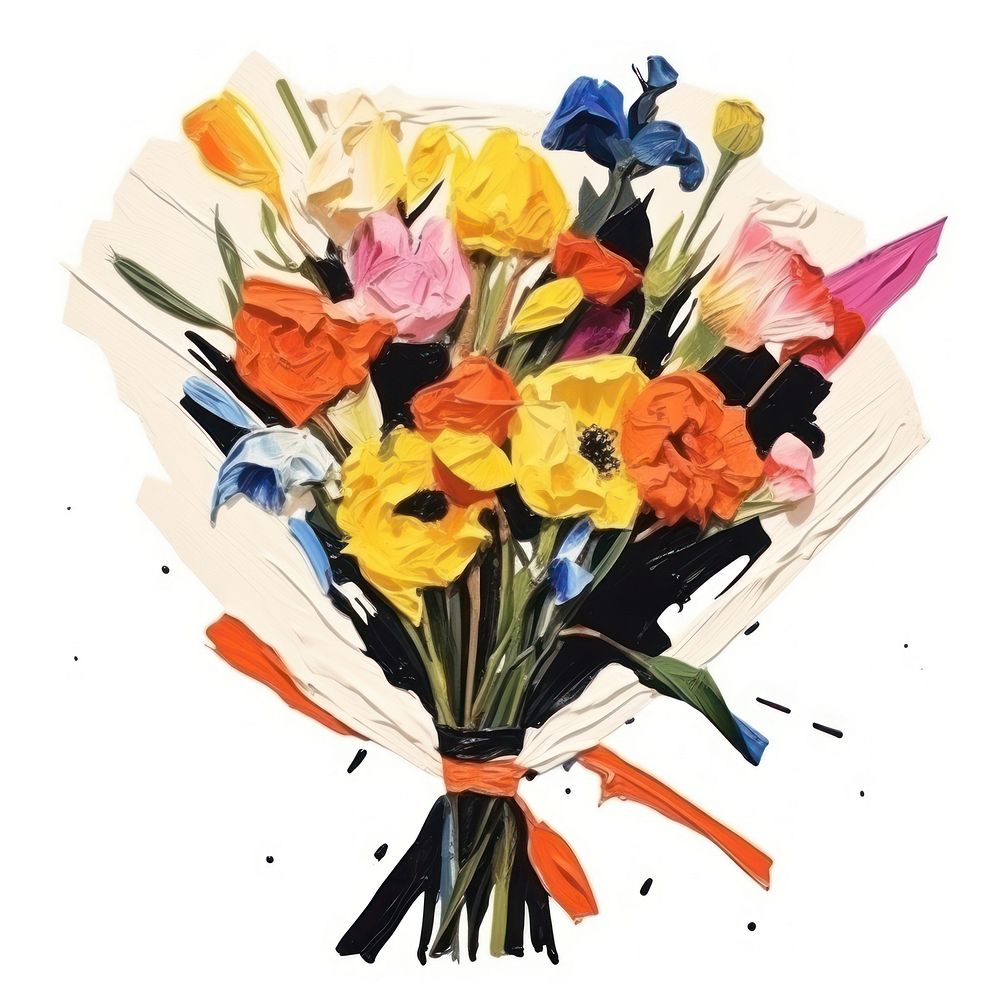 Flower bouquet art plant paper. | Free Photo Illustration - rawpixel