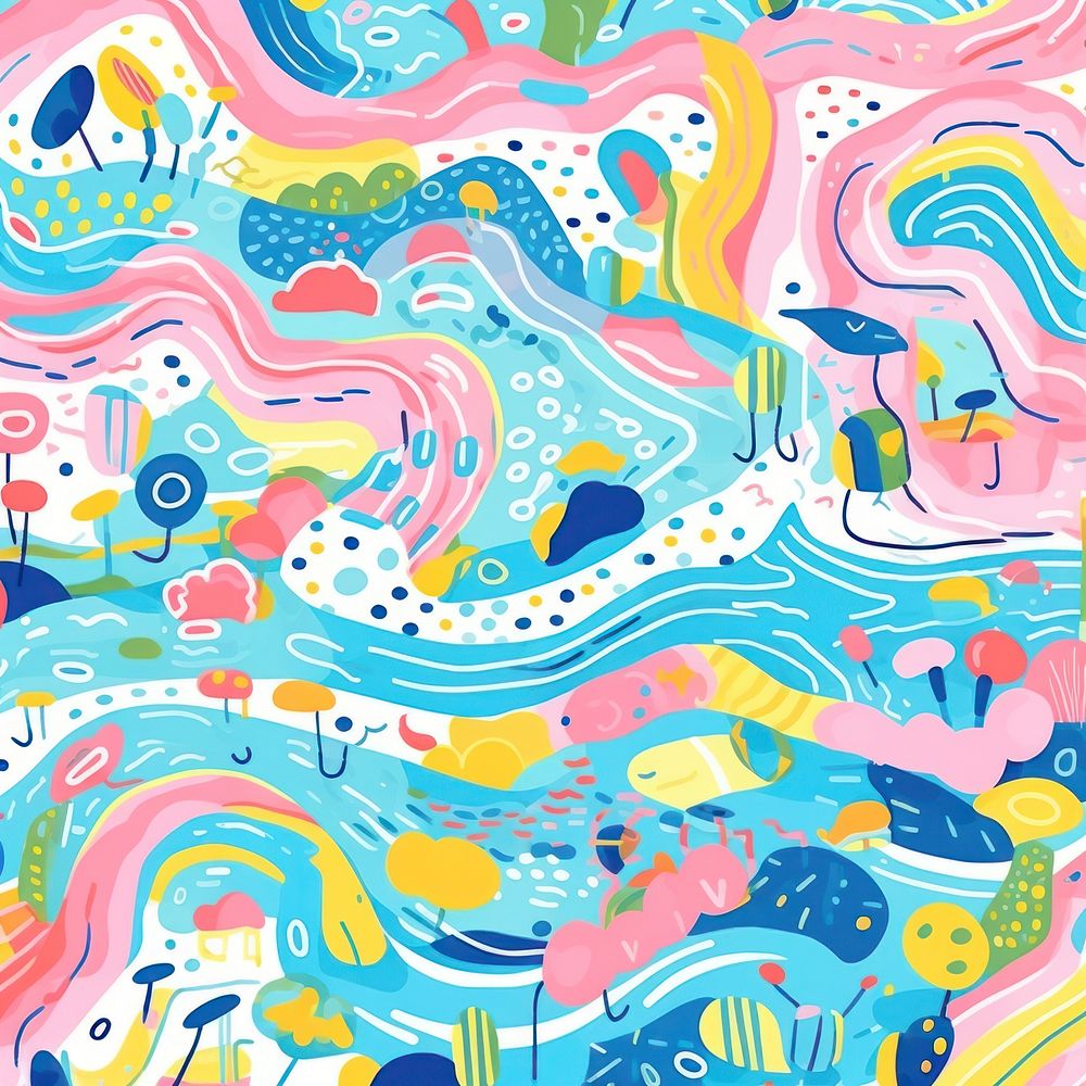 Vibrant water pattern abstract painting | Premium Photo Illustration ...