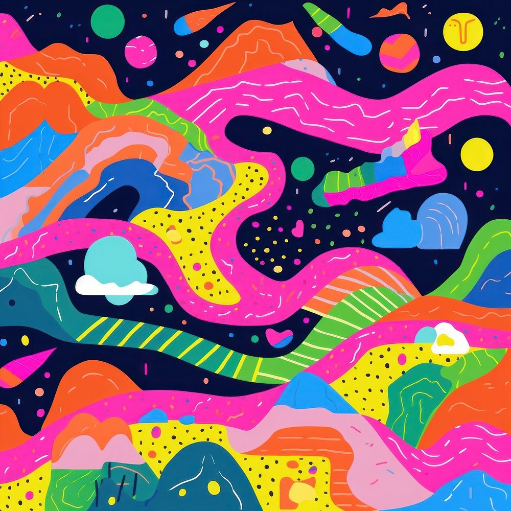 Vibrant aurora pattern abstract painting | Free Photo Illustration ...