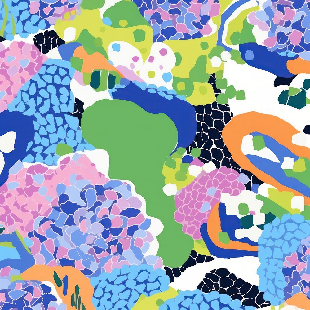 Vibrant hydrangea pattern abstract art | Premium Photo Illustration ...