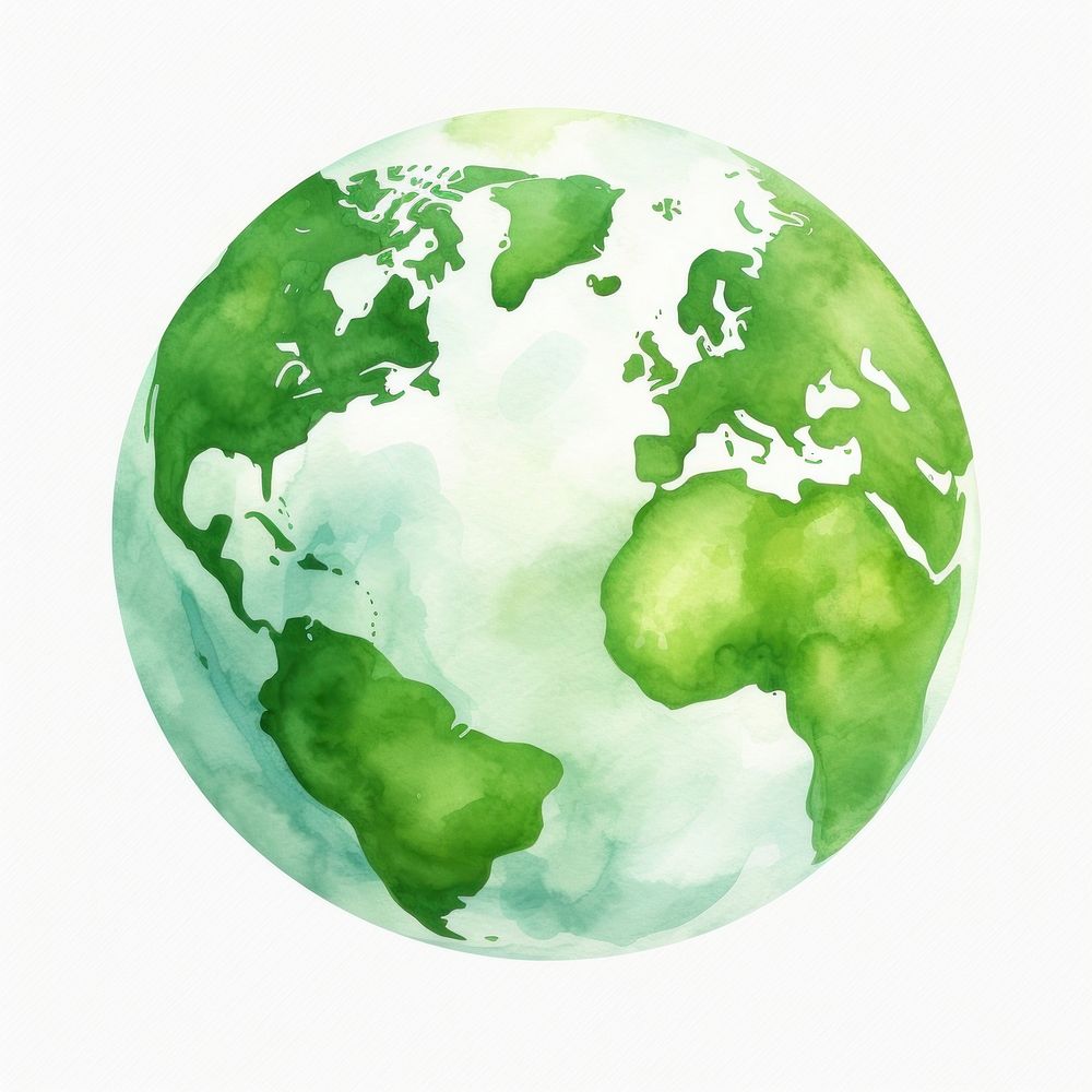 Green Earth icon drawing sphere | Free Photo Illustration - rawpixel
