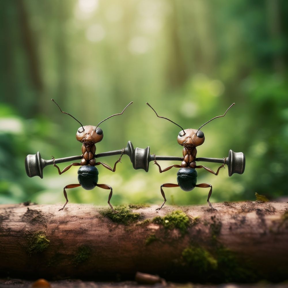 Ants lifting weights ant outdoors | Premium Photo - rawpixel