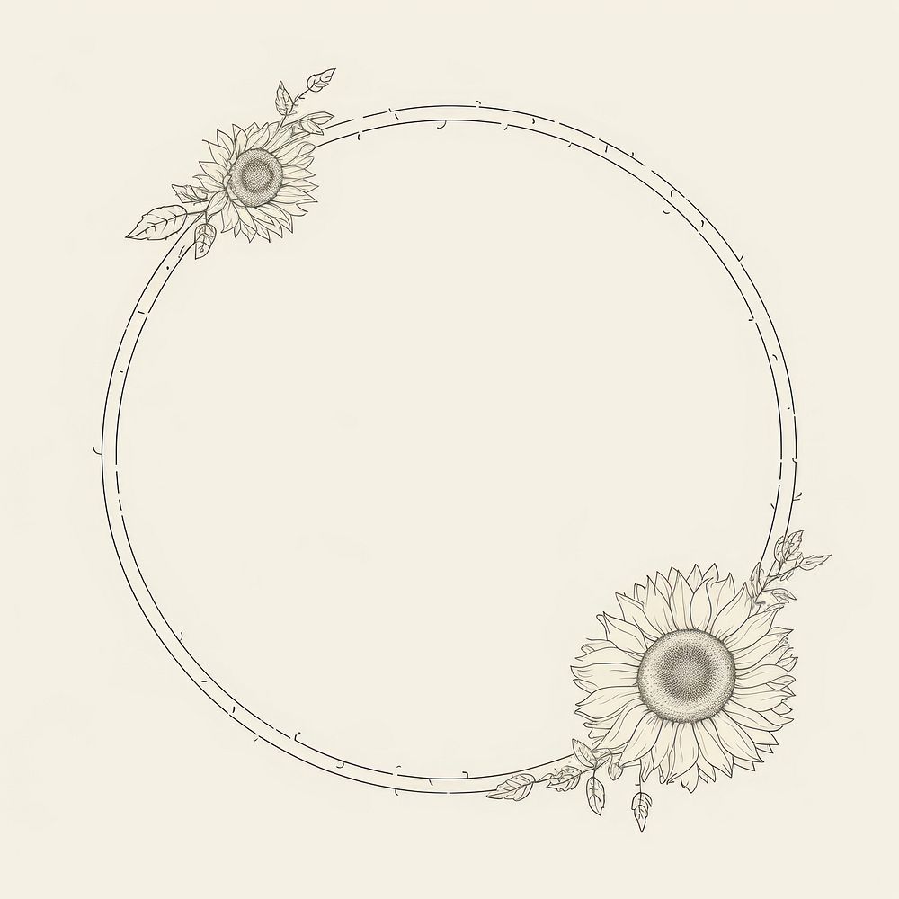 Sunflower pattern drawing circle. | Premium Photo Illustration - rawpixel