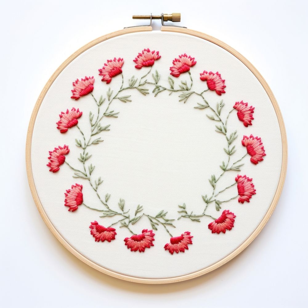 Carnation circle border embroidery pattern | Free Photo - rawpixel