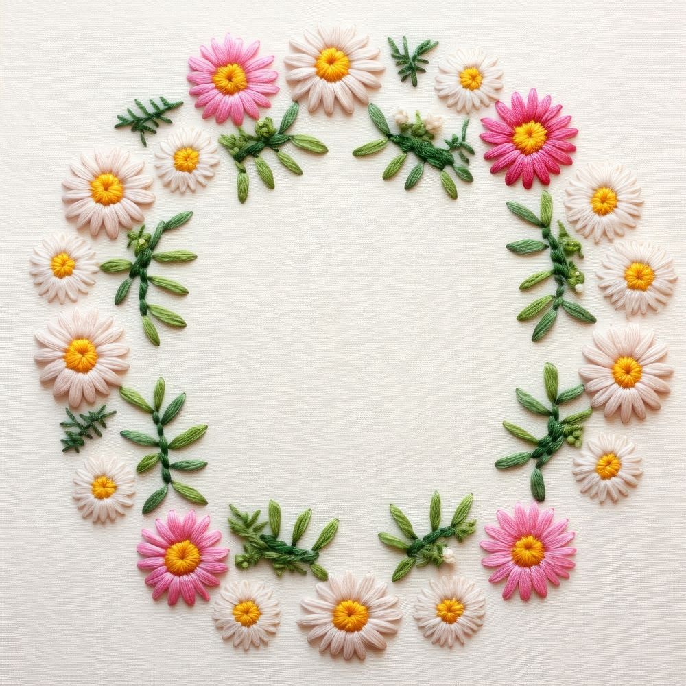 Little daisy circle border embroidery | Free Photo - rawpixel