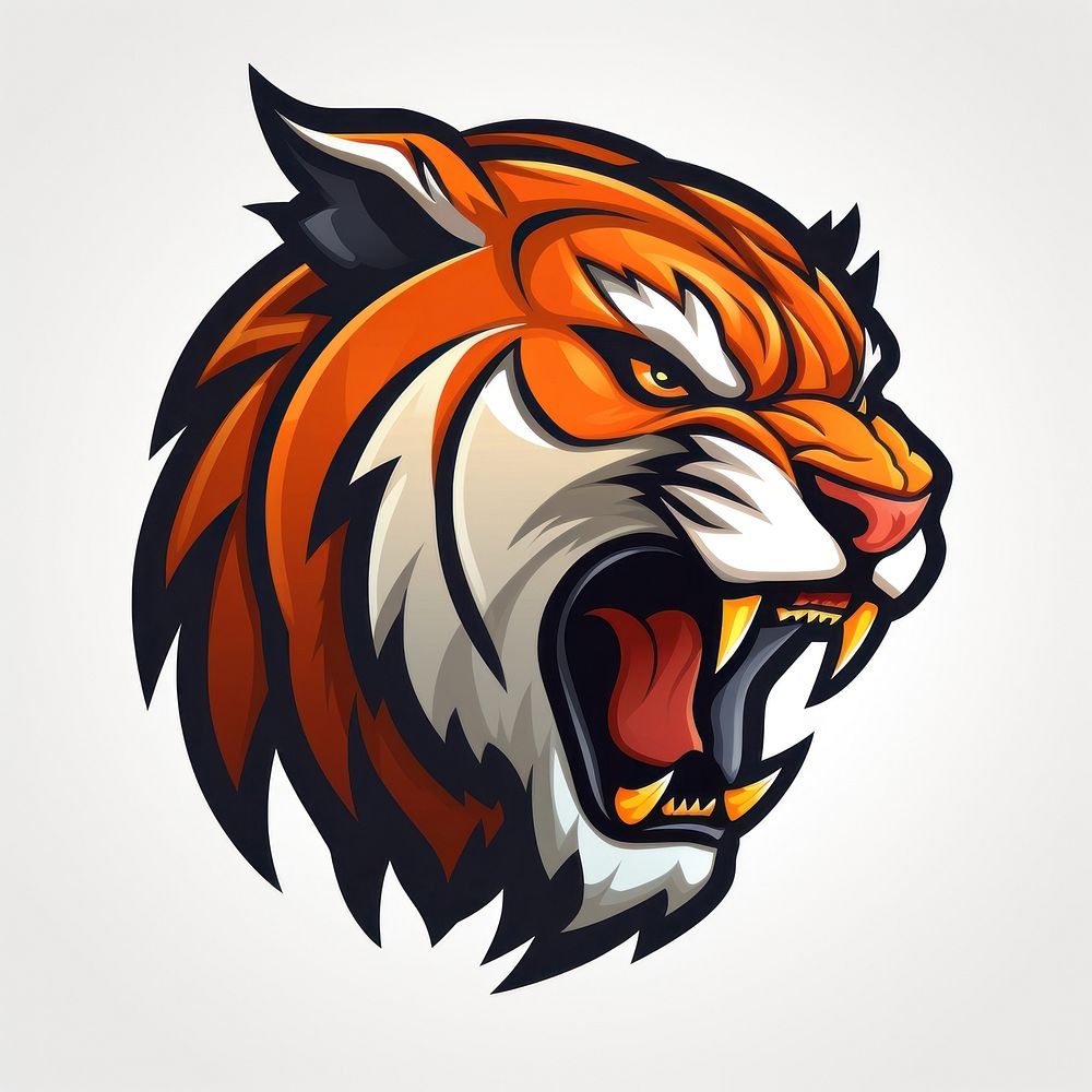 Tiger roar logo aggression creativity. | Free Photo Illustration - rawpixel
