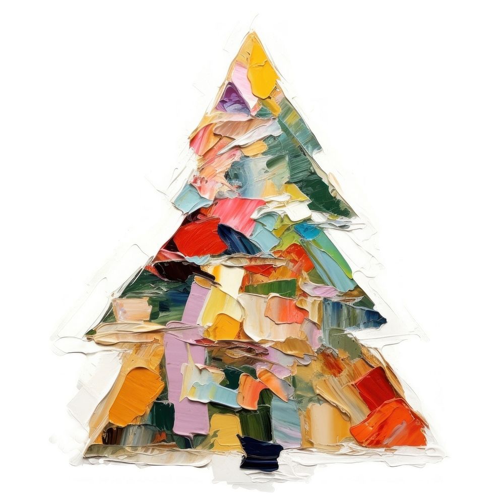 Christmas tree painting shape art. | Free Photo Illustration - rawpixel