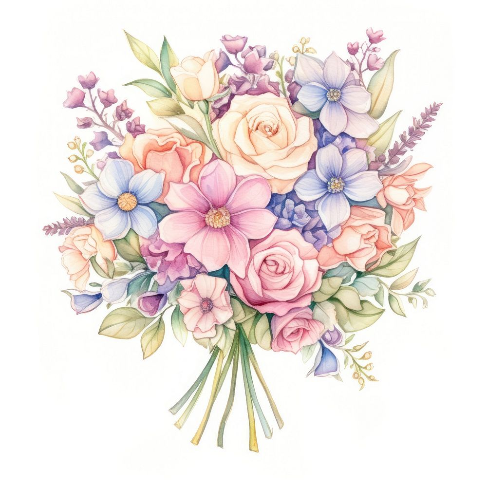 Flower bouquet drawing pattern sketch. | Free Photo Illustration - rawpixel