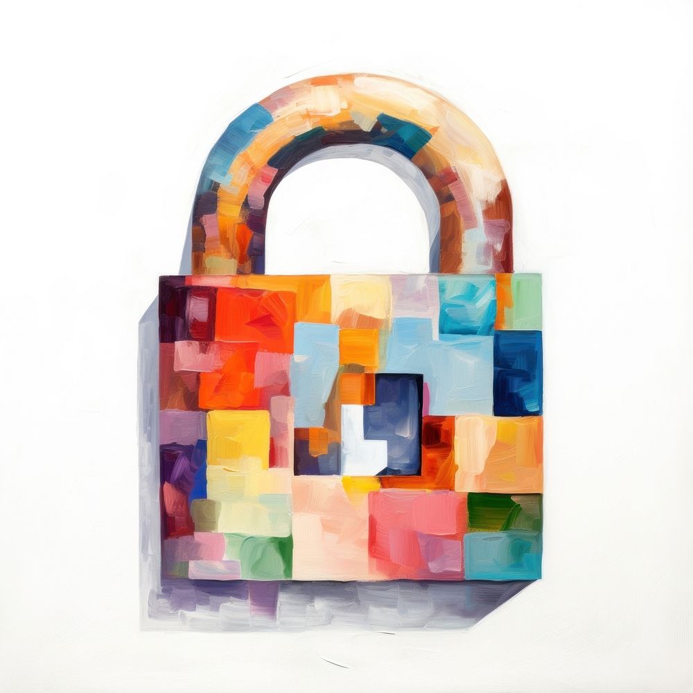 Lock painting collage shape. AI | Free Photo Illustration - rawpixel
