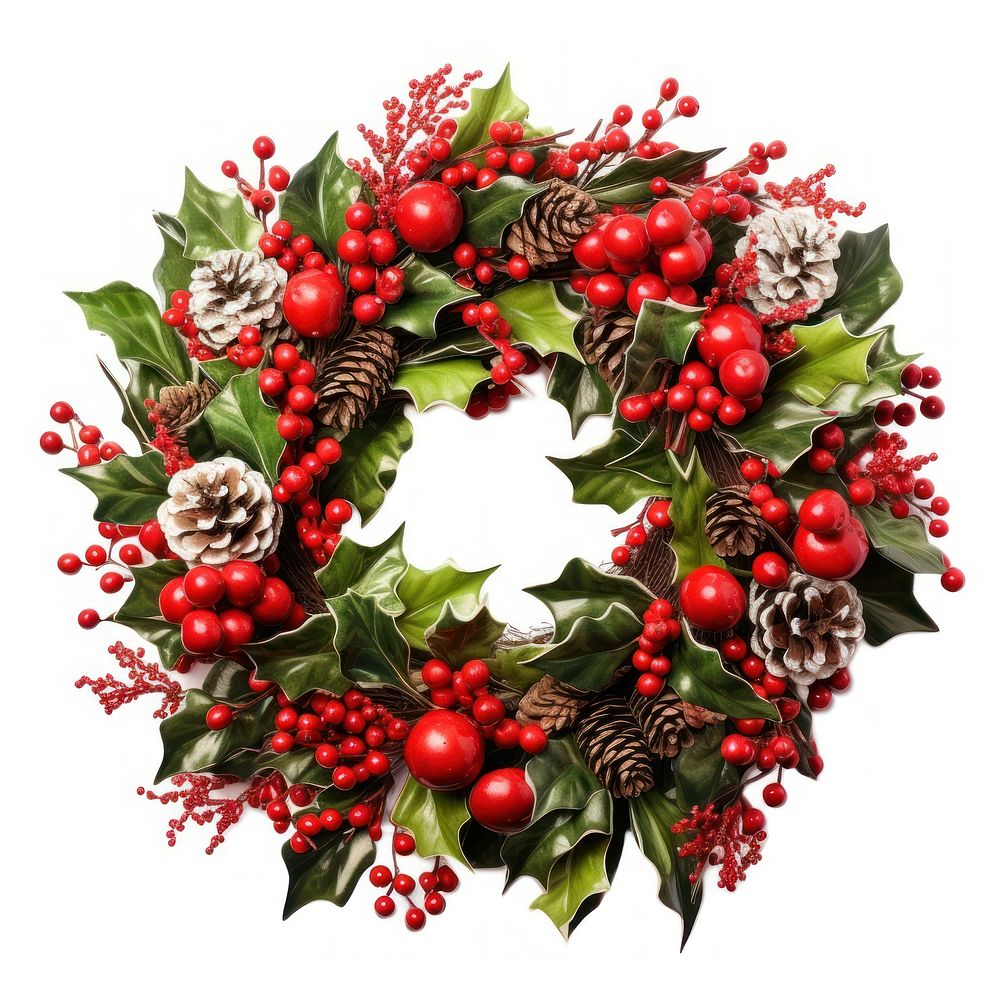 Christmas decorative wreath holly christmas | Free Photo - rawpixel