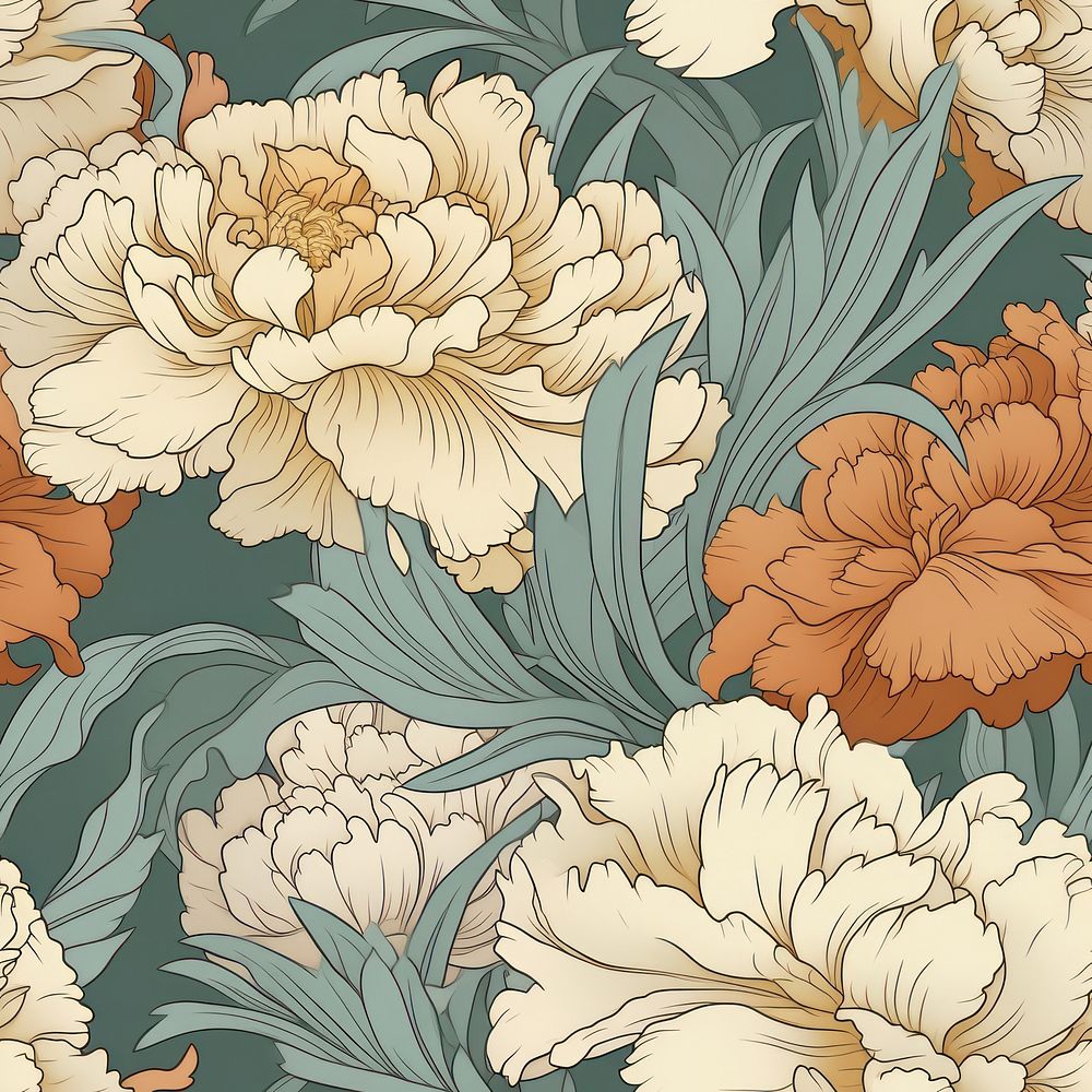Carnations art wallpaper pattern | Premium Photo Illustration - rawpixel