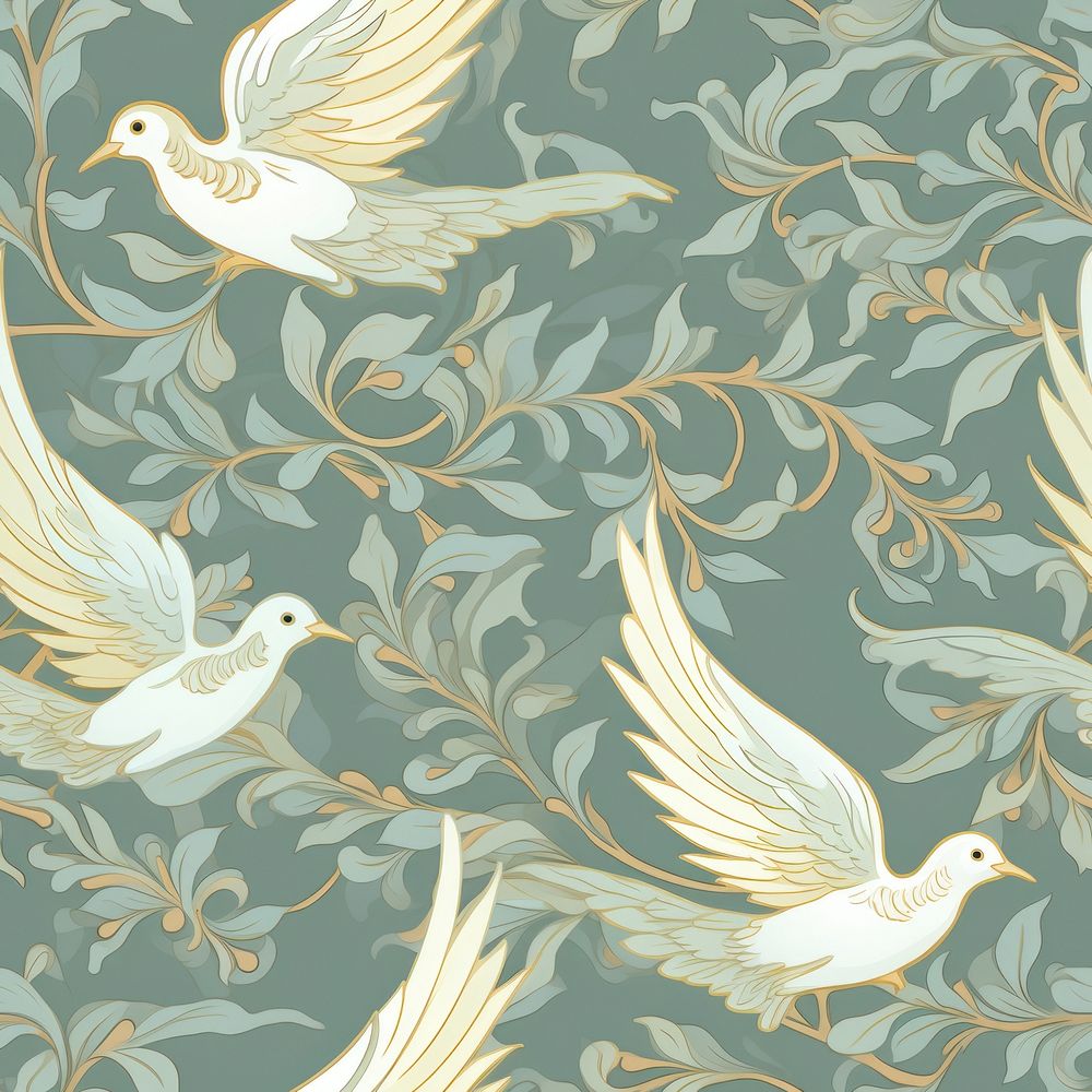 Doves art wallpaper pattern. | Premium Photo Illustration - rawpixel