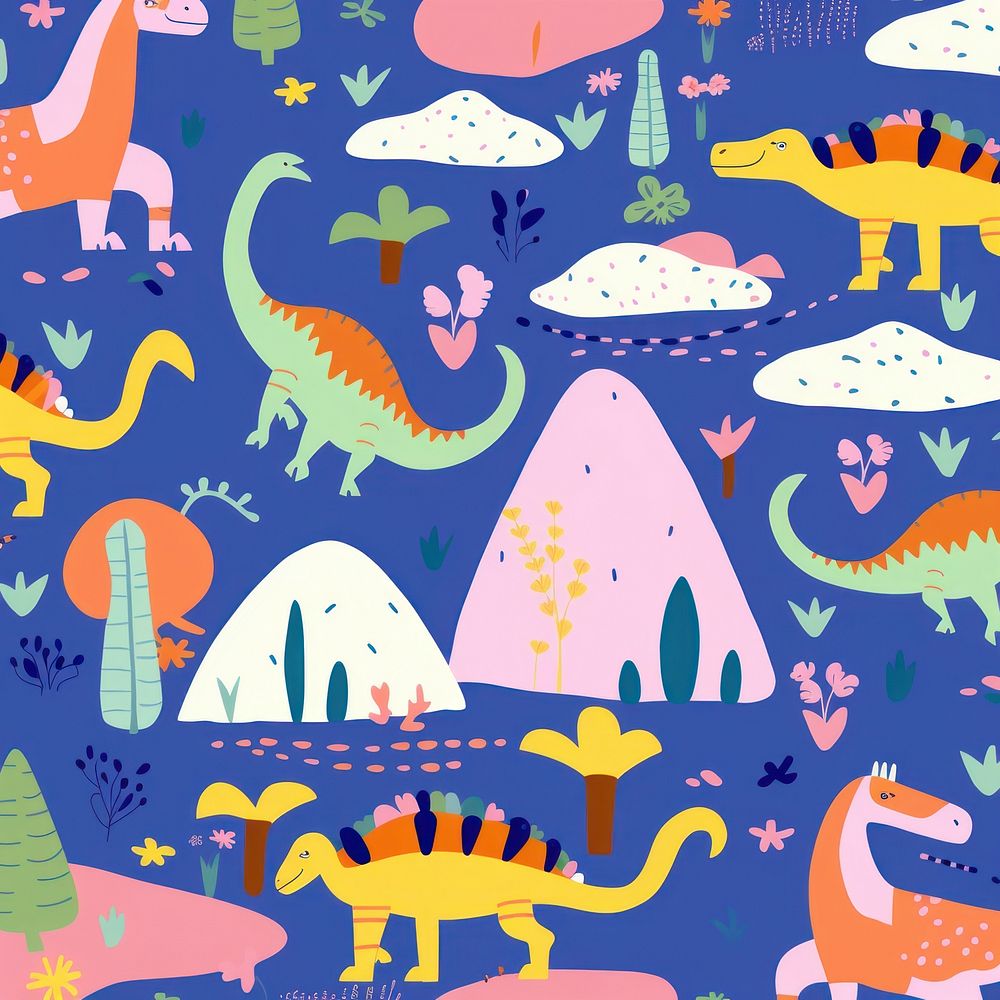 Vibrant cute dinosaur pattern backgrounds | Premium Photo Illustration ...