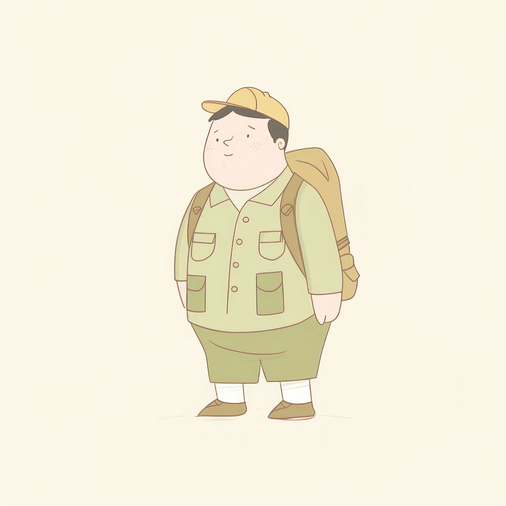 Chubby boy scout drawing sketch | Free Photo Illustration - rawpixel