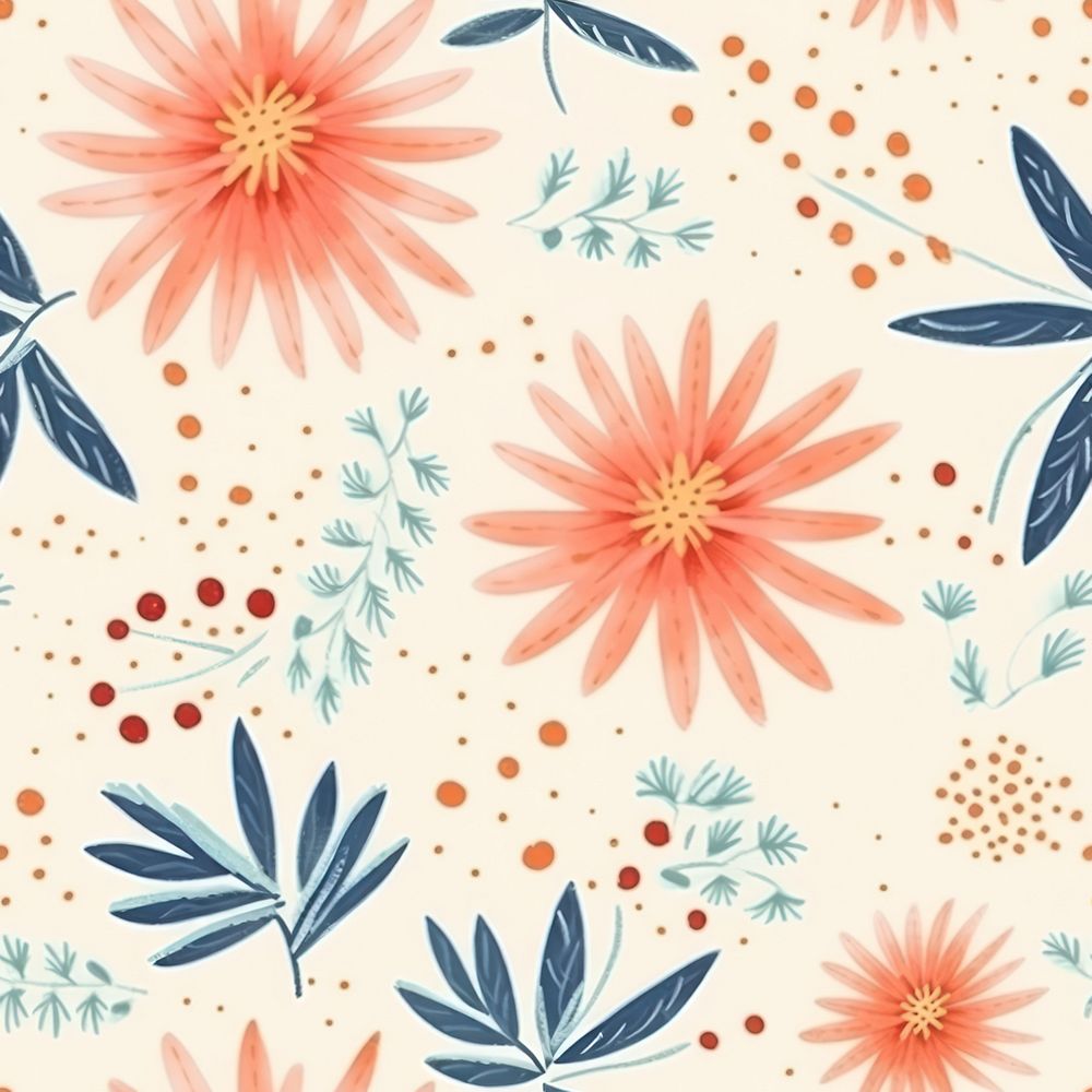 Flower pattern backgrounds plant art. | Free Photo Illustration - rawpixel