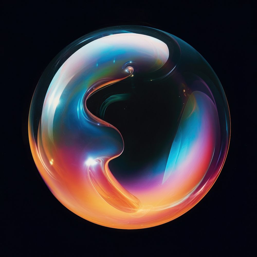 An iridescence Bubble isolated clear | Premium Photo Illustration ...