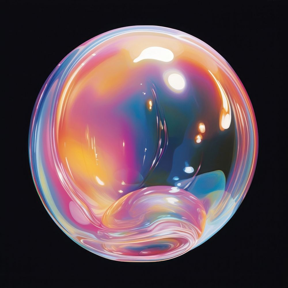 An iridescence Bubble isolated clear | Premium Photo Illustration ...