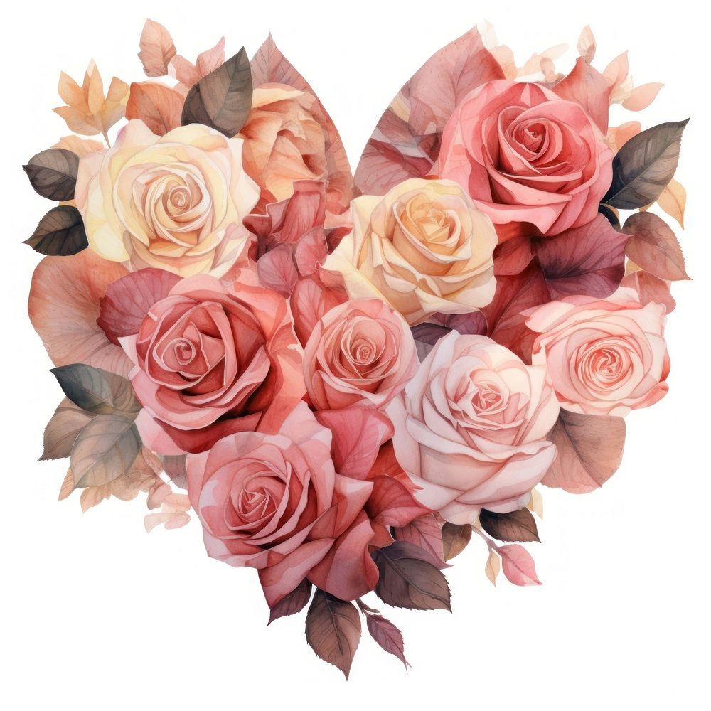 roses decorated heart shape flower | Premium Photo Illustration - rawpixel