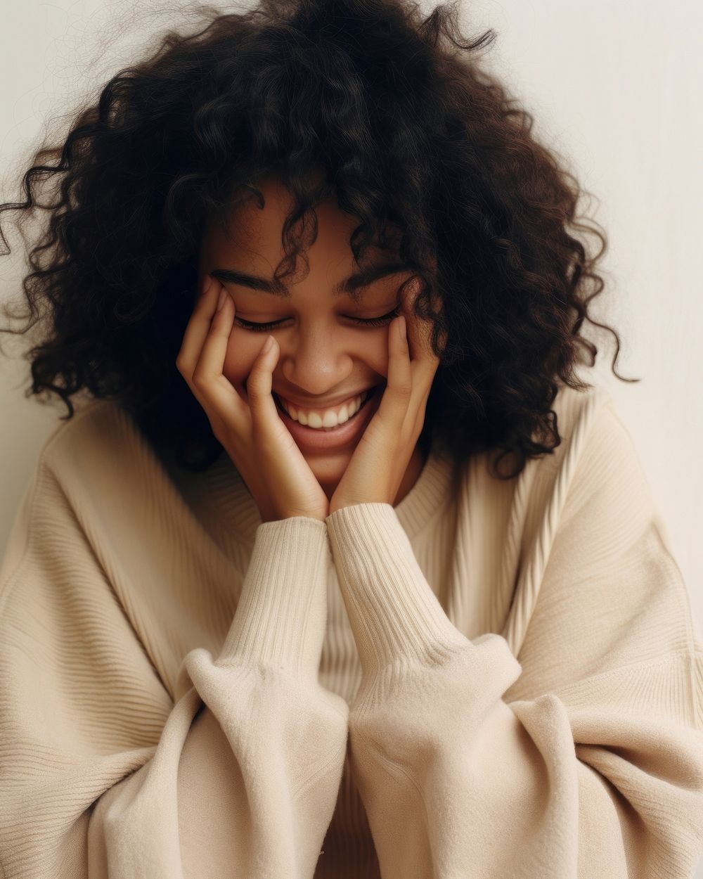 Black girl sweater smiling portrait | Free Photo - rawpixel