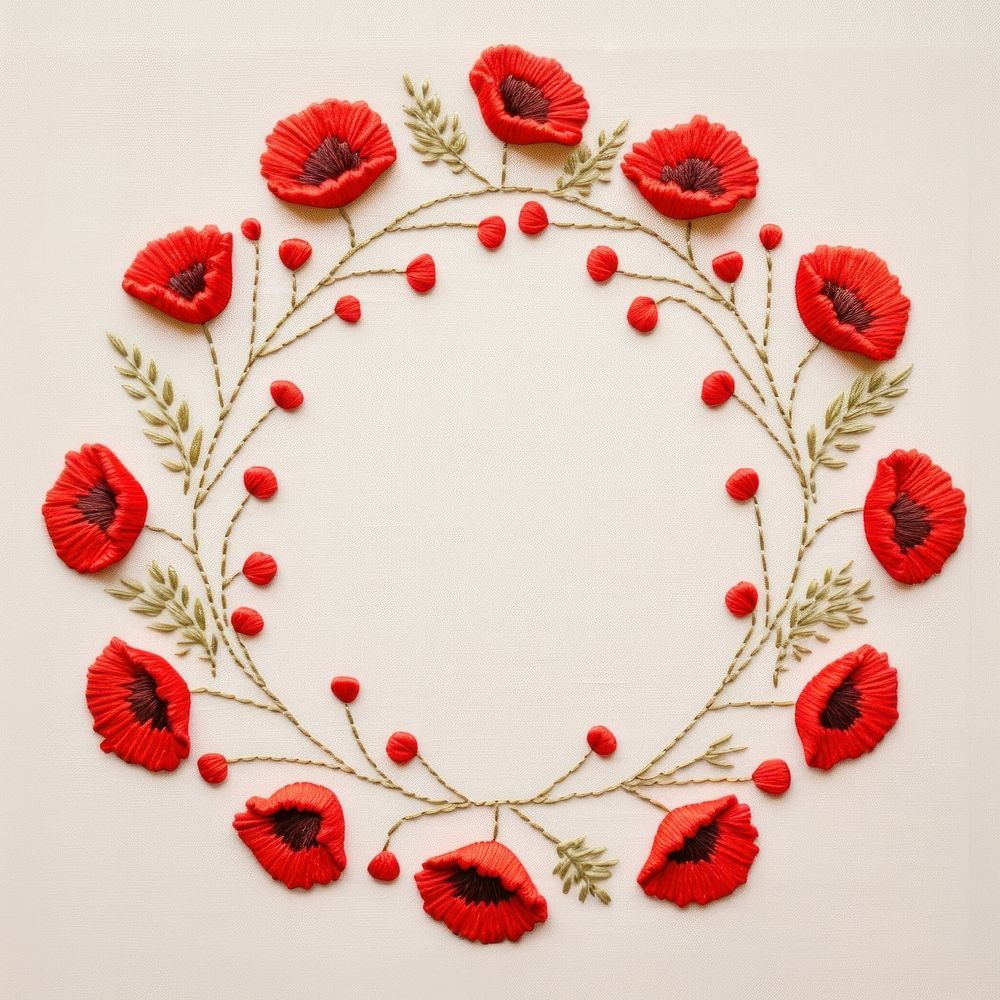 Little red Poppy circle border | Free Photo - rawpixel
