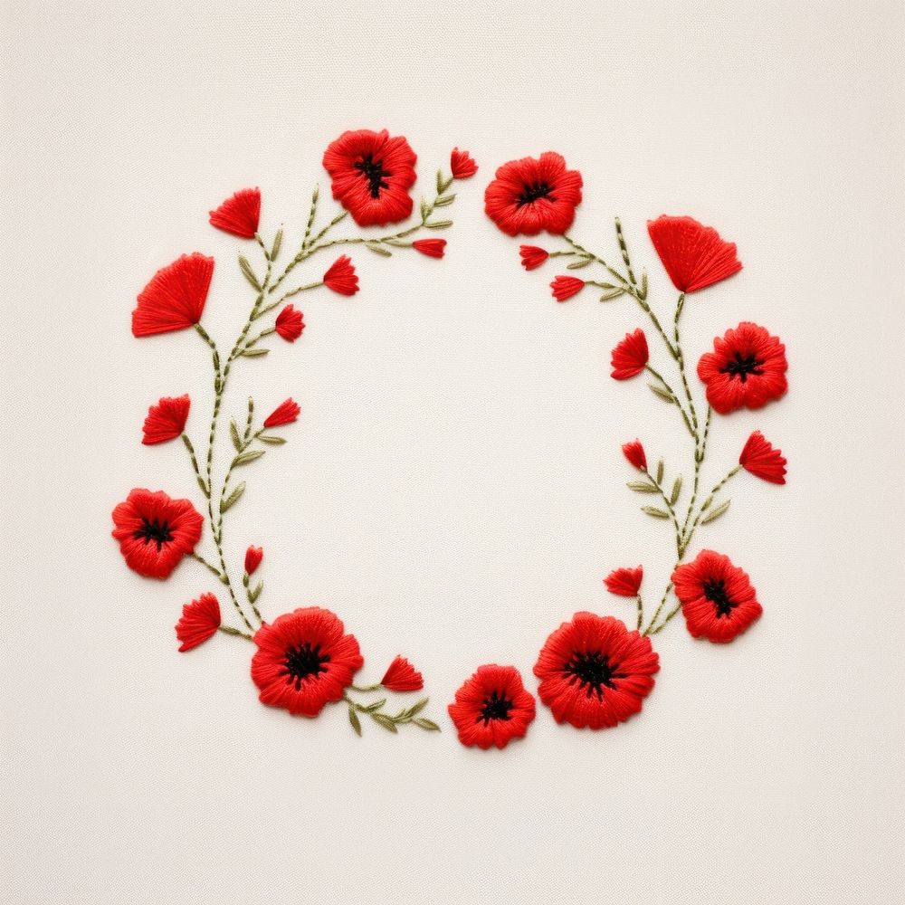 Little red Poppy circle border | Free Photo - rawpixel