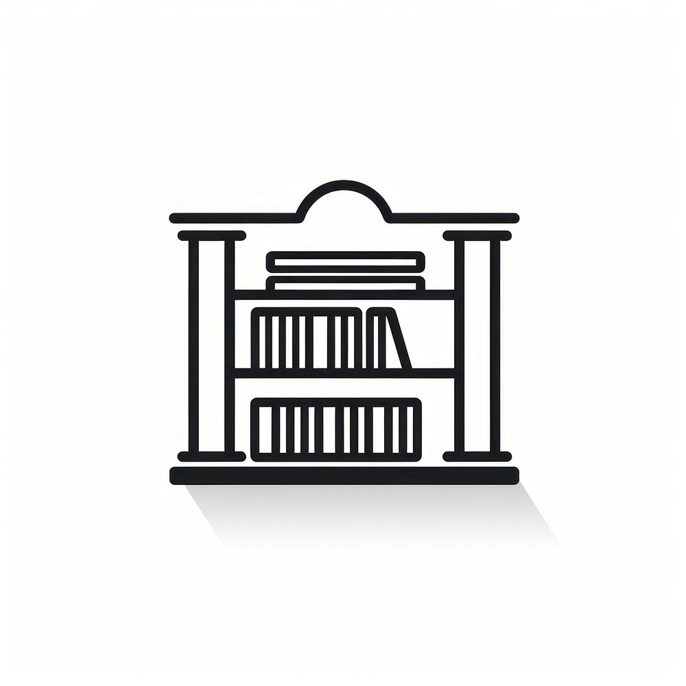 Library icon line black library | Free Photo Illustration - rawpixel