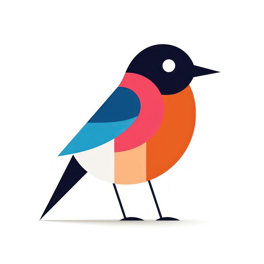 Color-blocked shapes bird animal robin. | Premium Photo Illustration ...