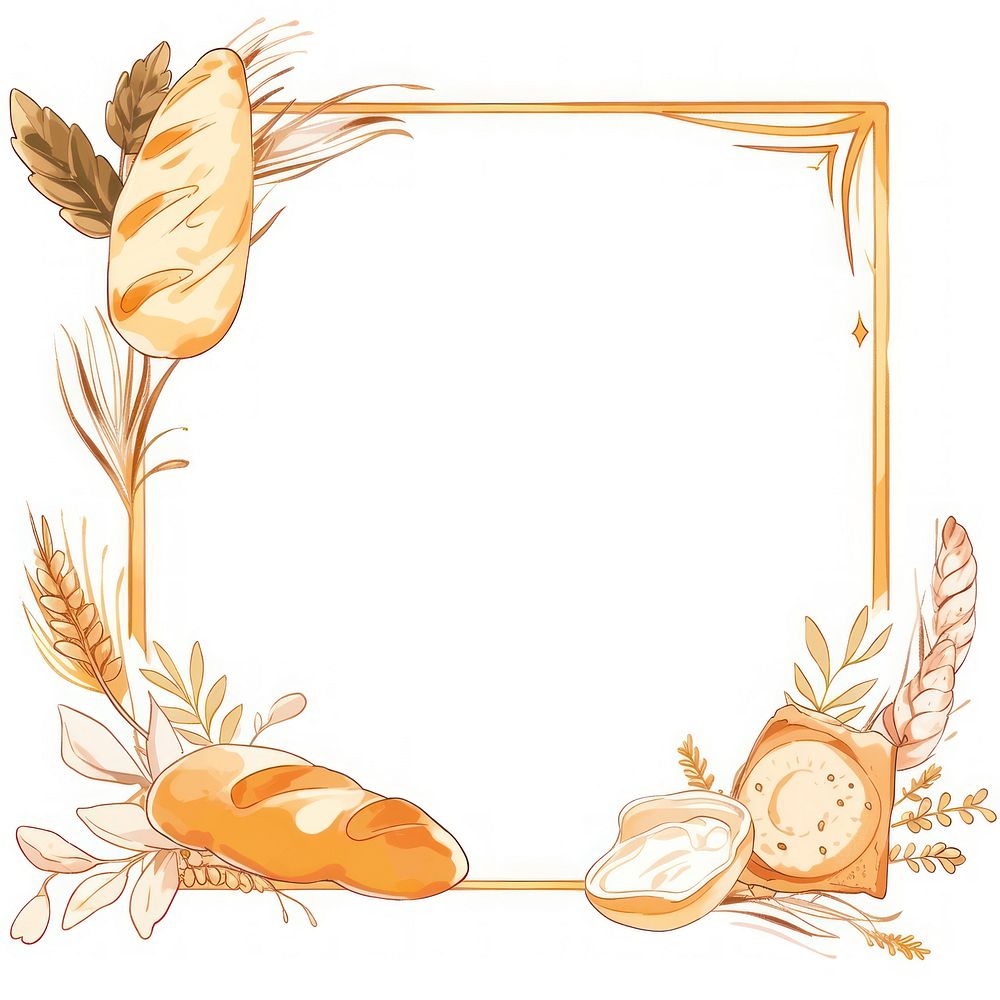 Bread frame food art. AI | Premium Photo Illustration - rawpixel