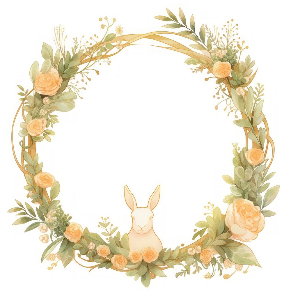 Rabbit wreath flower plant. AI | Free Photo Illustration - rawpixel