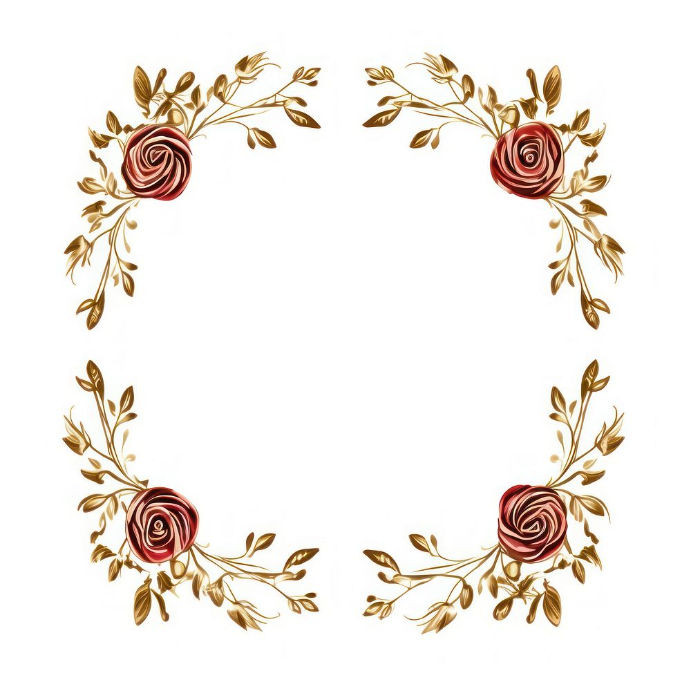 Rose pattern frame art. | Free Photo Illustration - rawpixel