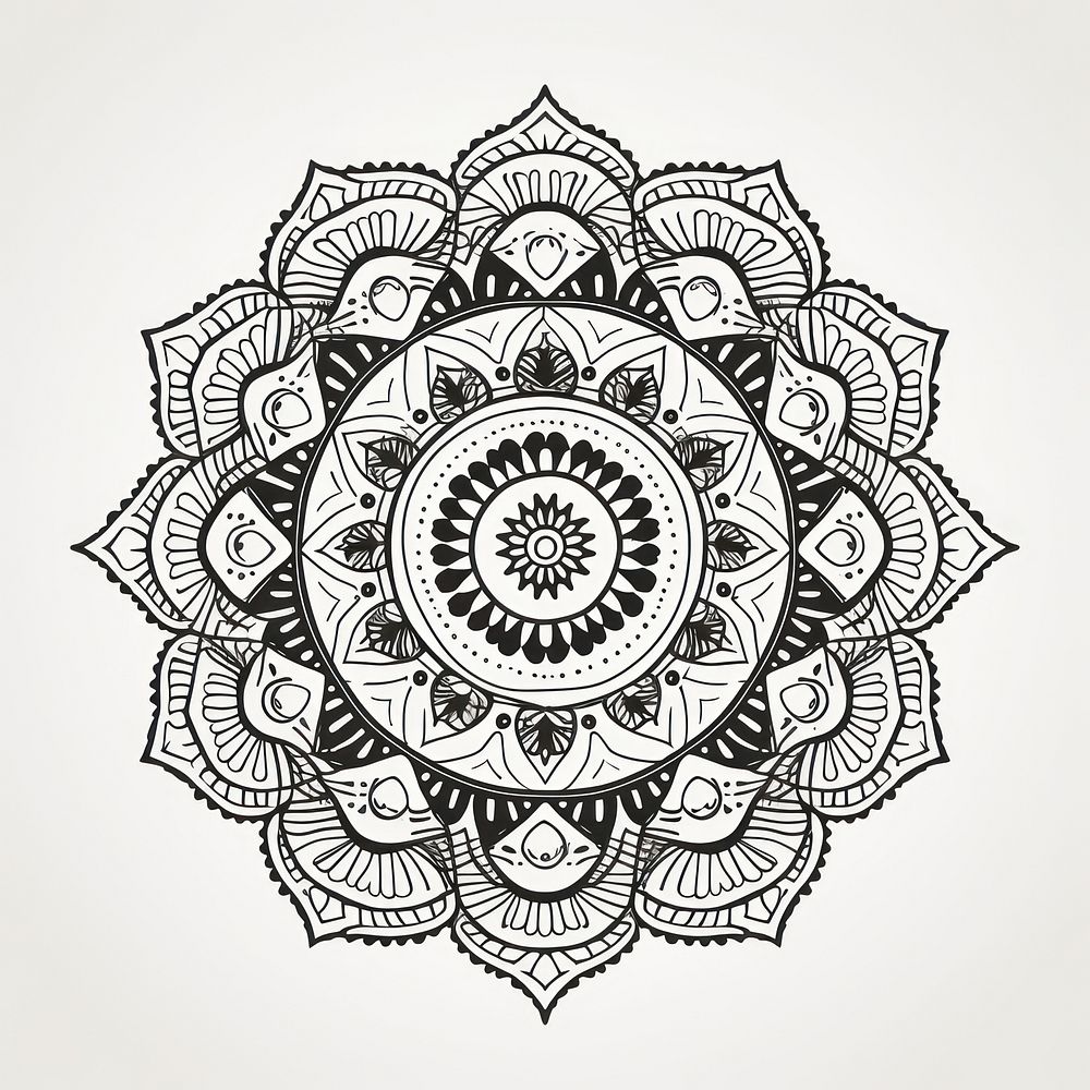 Mandala pattern drawing sketch | Free Photo Illustration - rawpixel
