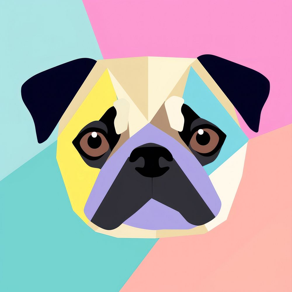 Abstract dog pug animal mammal | Free Photo Illustration - rawpixel