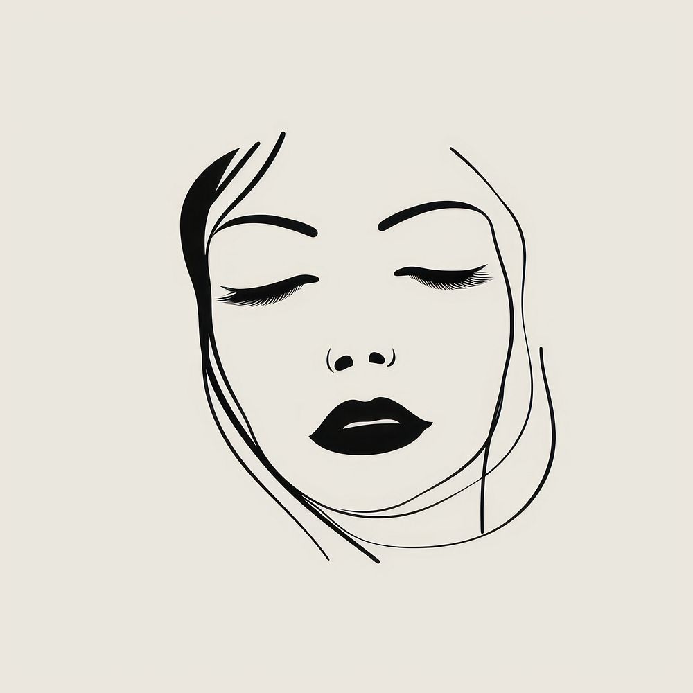 Face line drawing sketch illustrated. | Premium Photo Illustration ...