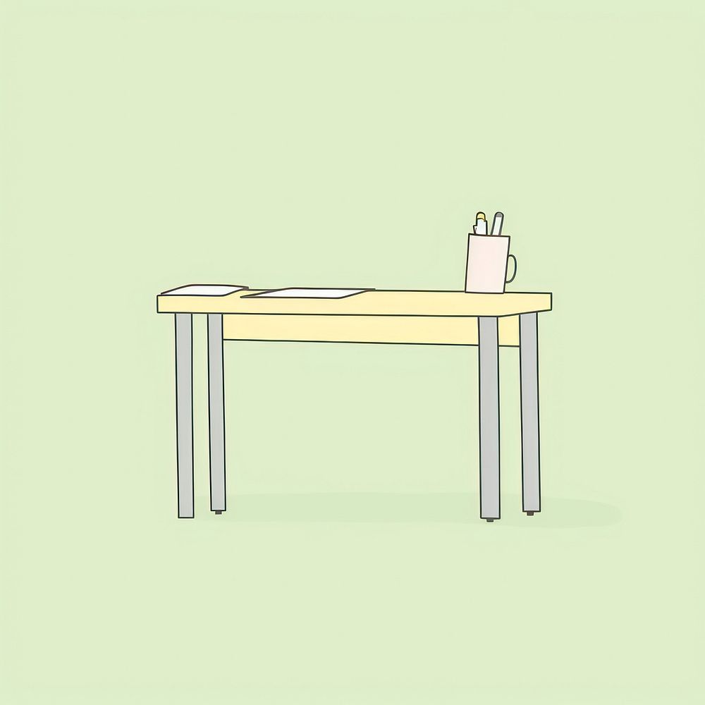 Desk furniture cartoon table. AI | Free Photo Illustration - rawpixel