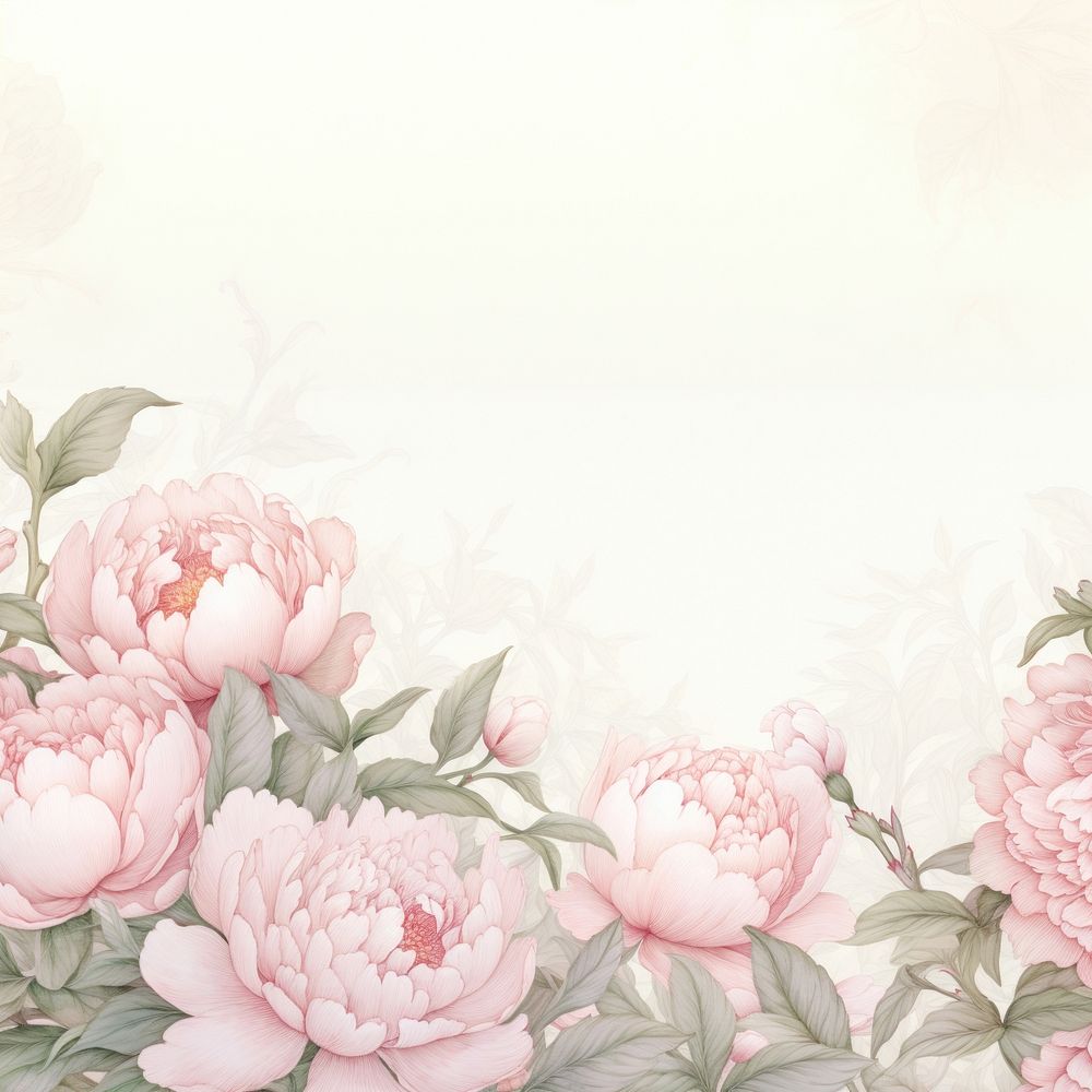 Peony frame backgrounds pattern flower. | Free Photo Illustration ...