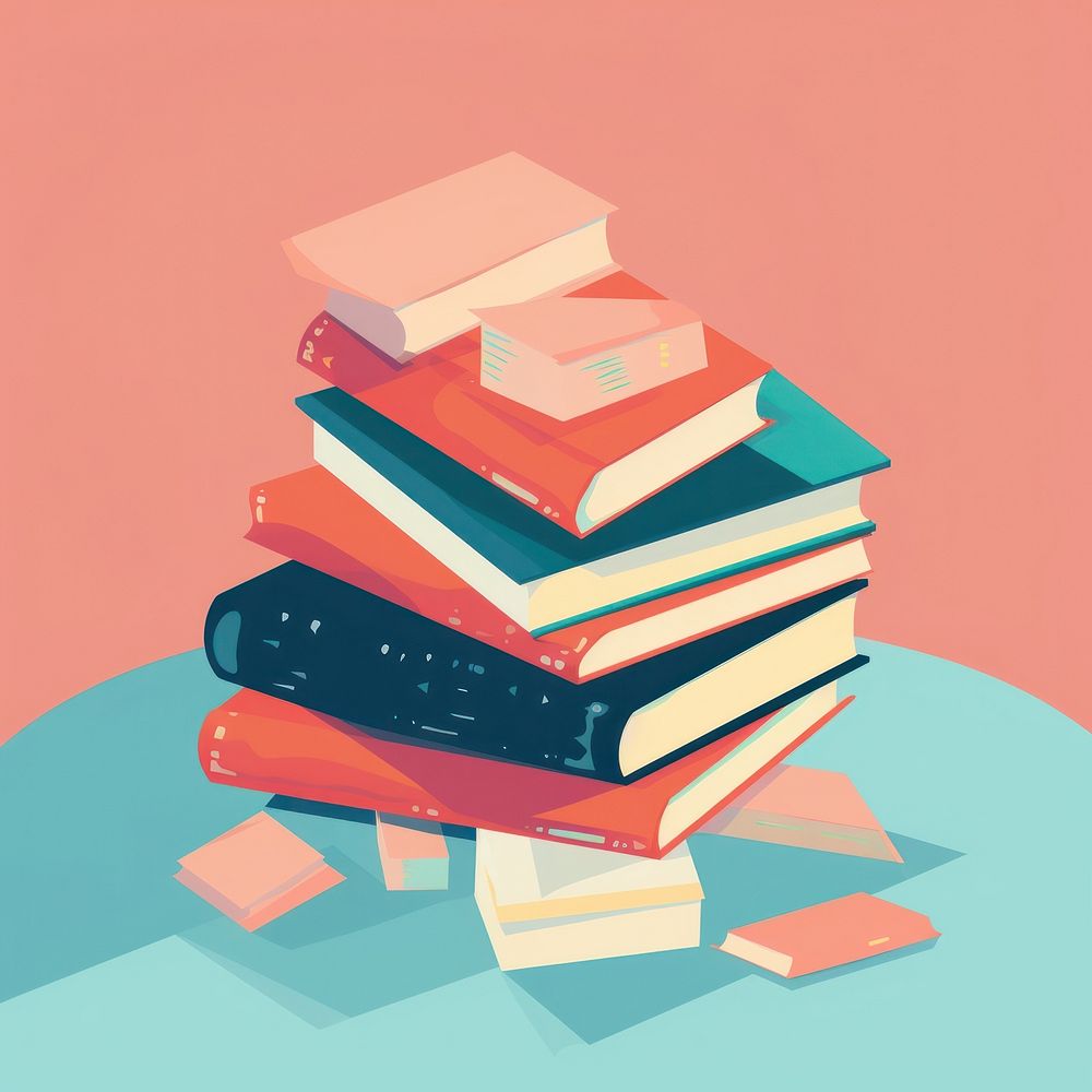 Book stack publication cartoon intelligence | Free Photo Illustration ...