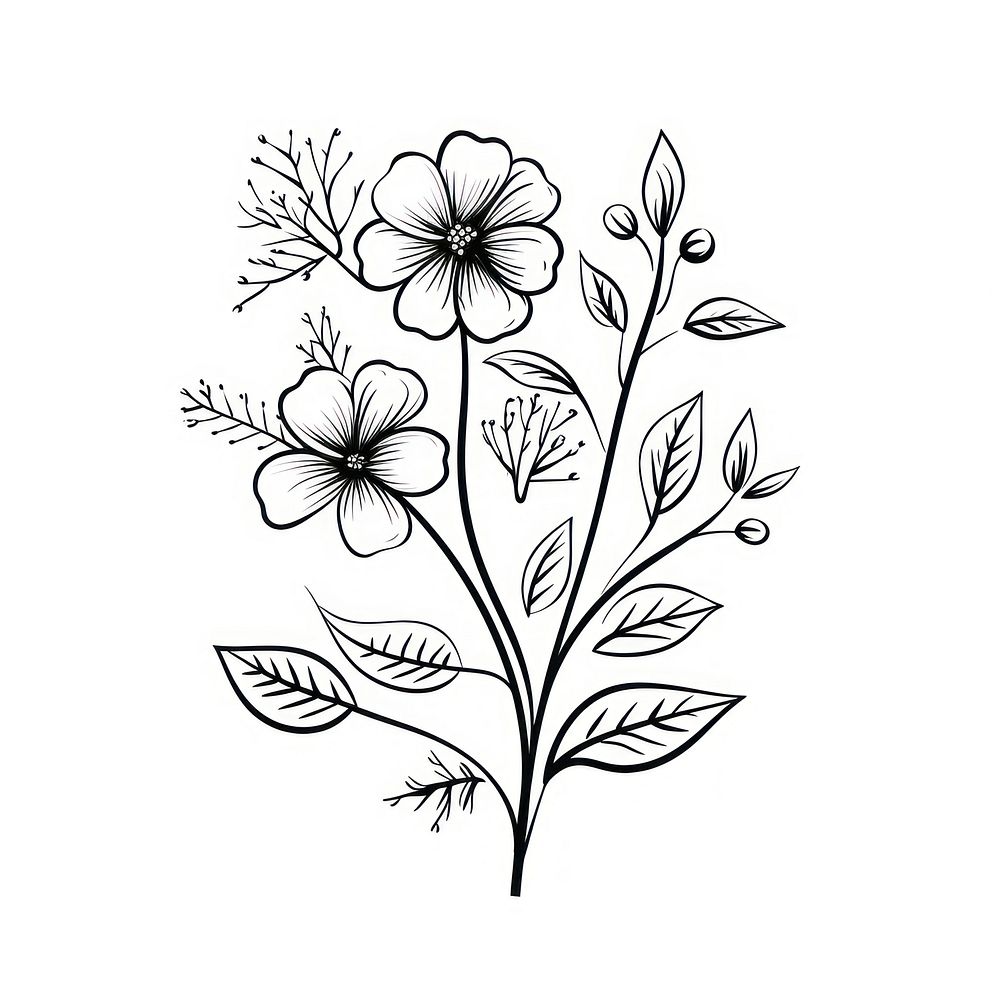 Floral plant pattern drawing. | Premium Photo Illustration - rawpixel