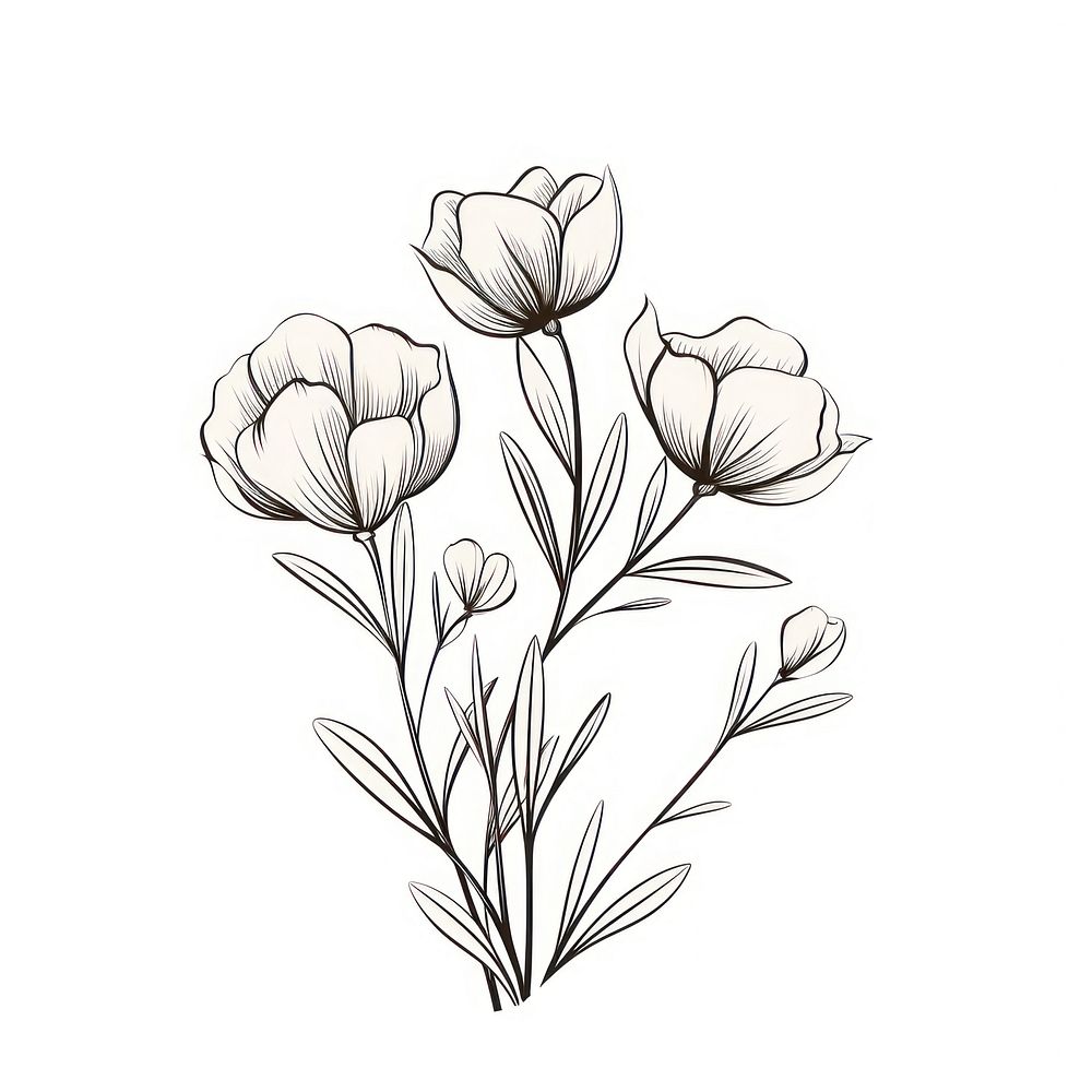 Floral plant pattern drawing. | Free Photo Illustration - rawpixel