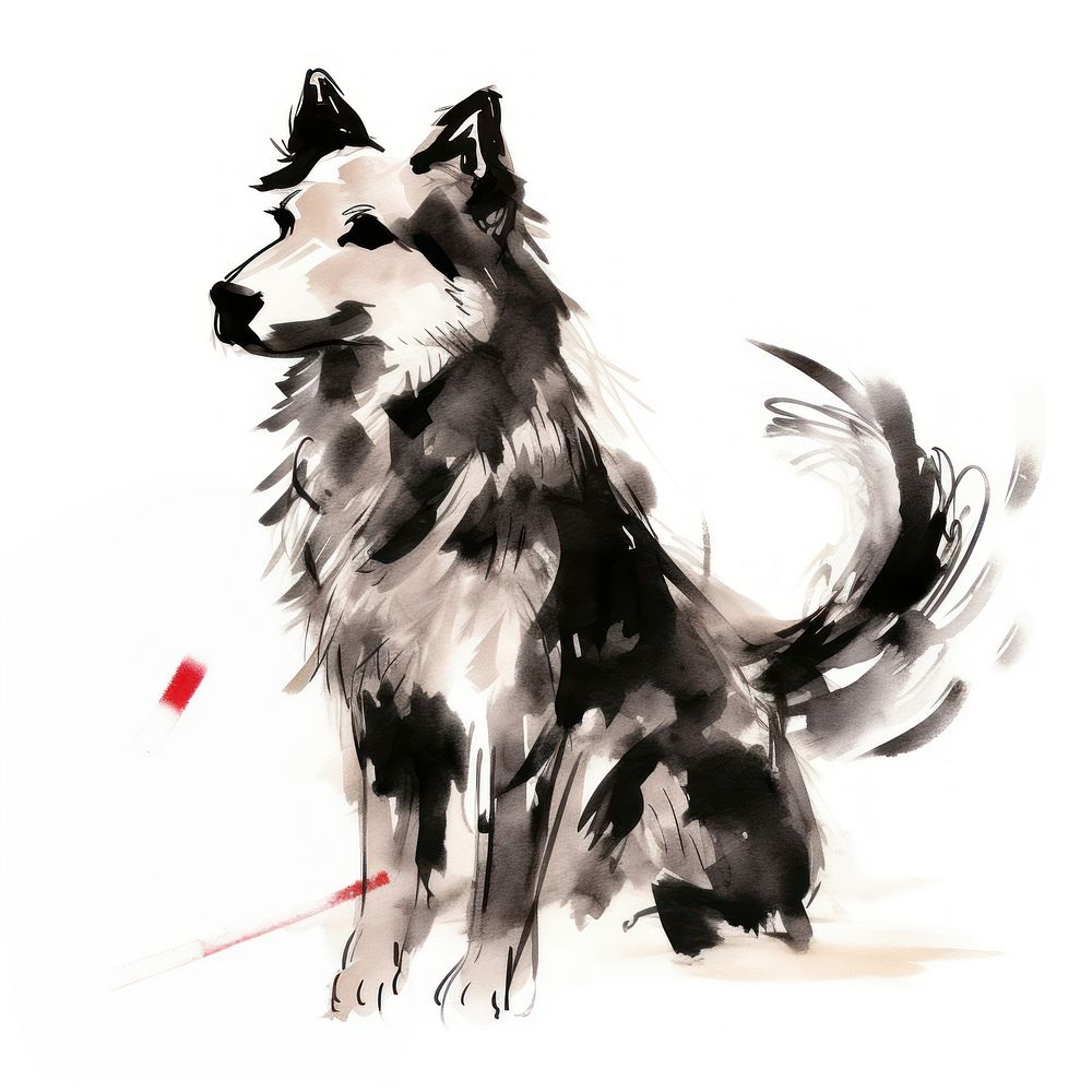 Dog Chinese zodiac drawing mammal | Premium Photo Illustration - rawpixel