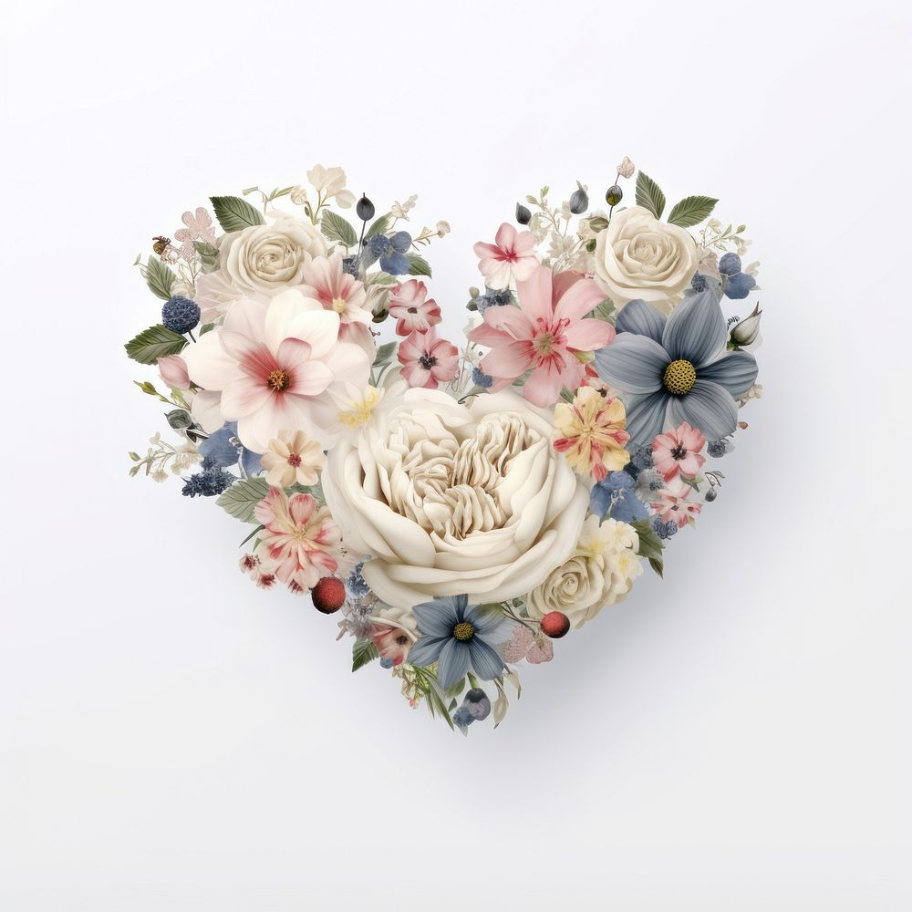 Flower making heart shape illustration | Premium Photo - rawpixel