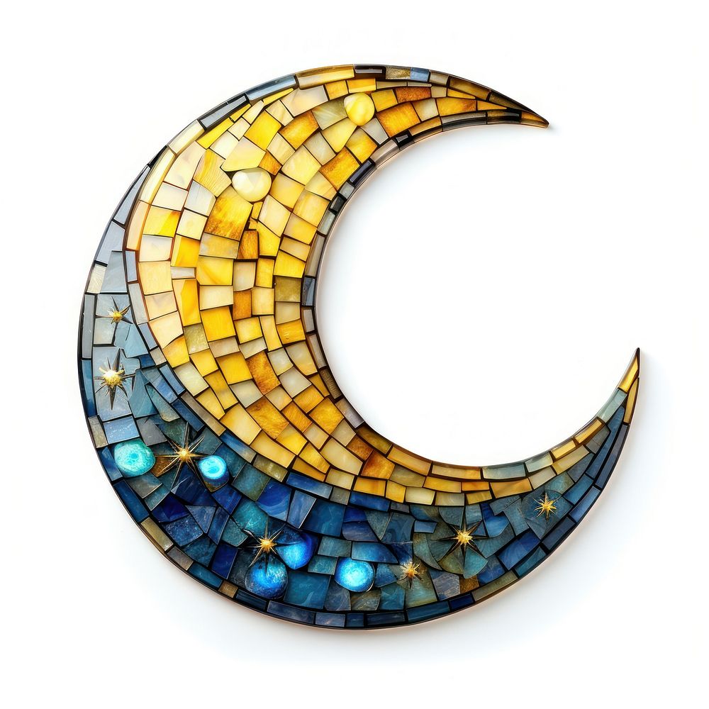 Art yellow mosaic moon. | Premium Photo - rawpixel