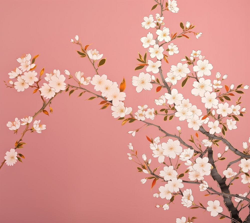 Gold pink silver cherry blossom | Premium Photo Illustration - rawpixel